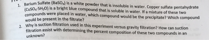 Solved 1. Barium Sulfate (Baso.) i I arium Sulfate (BaSO4) | Chegg.com
