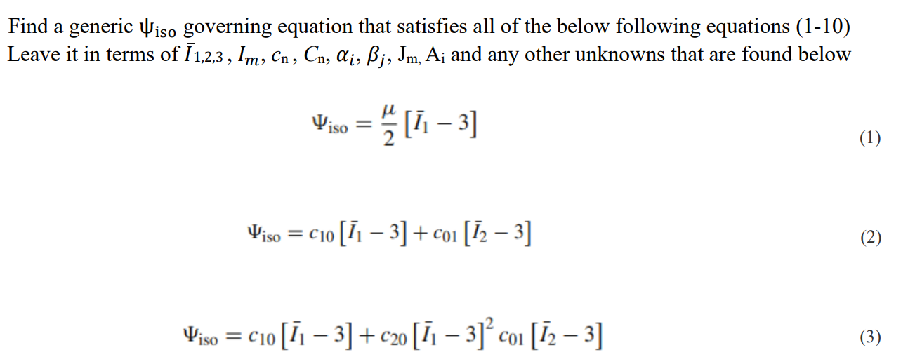 Solved Find a generic Viso governing equation that satisfies | Chegg.com