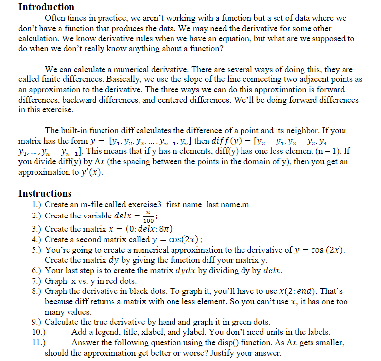 Solved Introduction Often times in practice, we aren't | Chegg.com