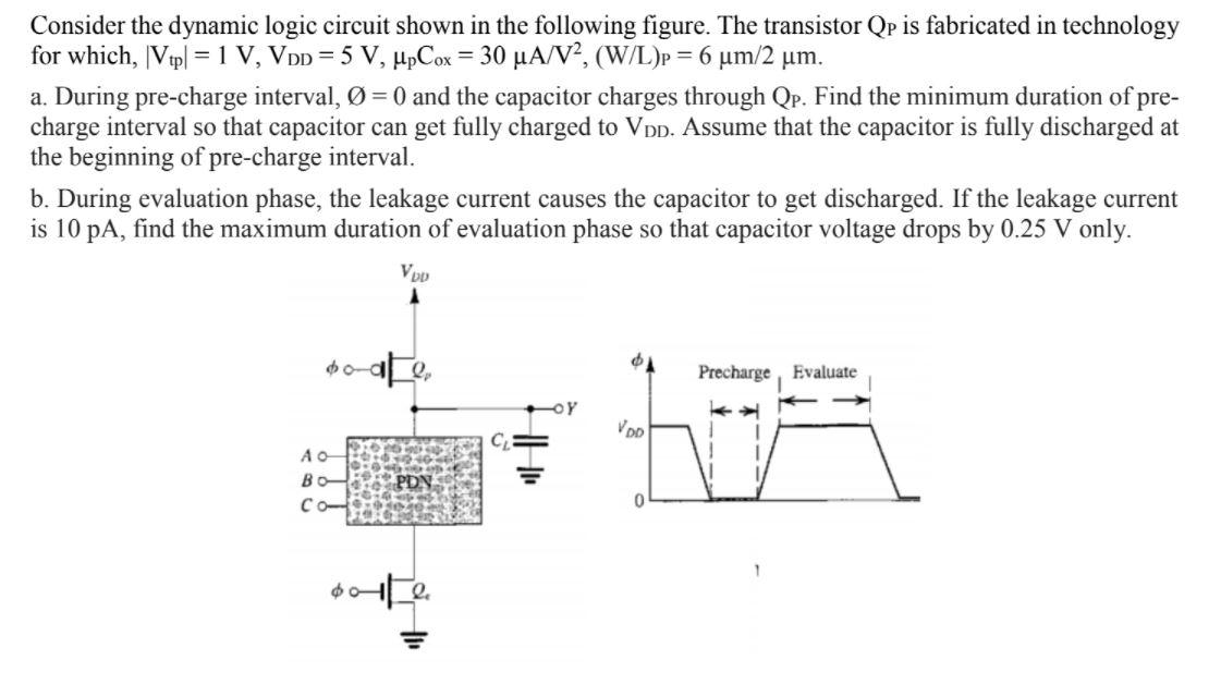 Solved Consider the dynamic logic circuit shown in the | Chegg.com