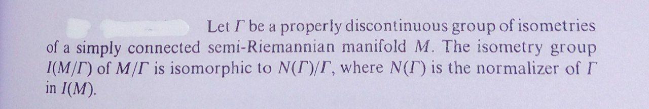 Solved a Let I be a properly discontinuous group of | Chegg.com
