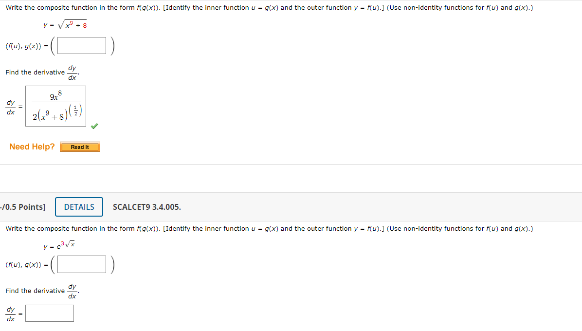Solved Write the composite function in the form f(g(x)). | Chegg.com