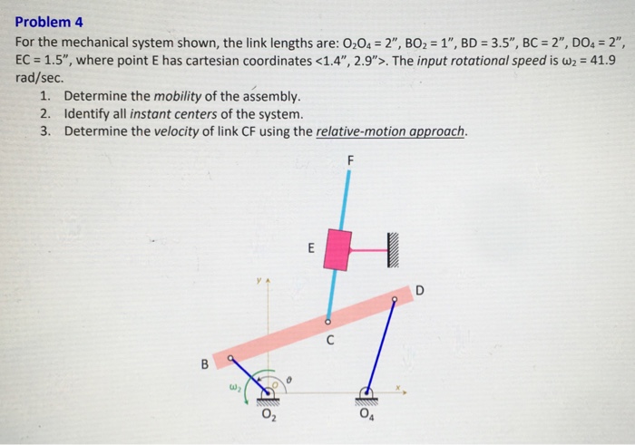 Solved Problem 4 For the mechanical system shown, the link | Chegg.com