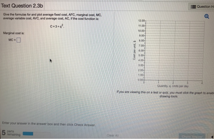 Solved Text Question 2.3b Question H Give the formulas for | Chegg.com