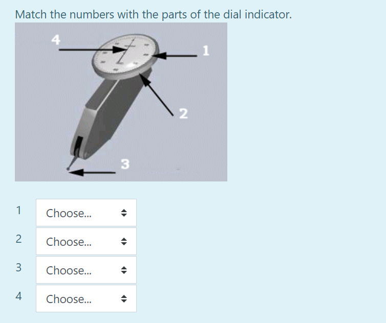 Solved Match the numbers with the parts of the dial | Chegg.com
