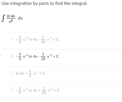 Solved Use integration by parts to find the integral. | Chegg.com