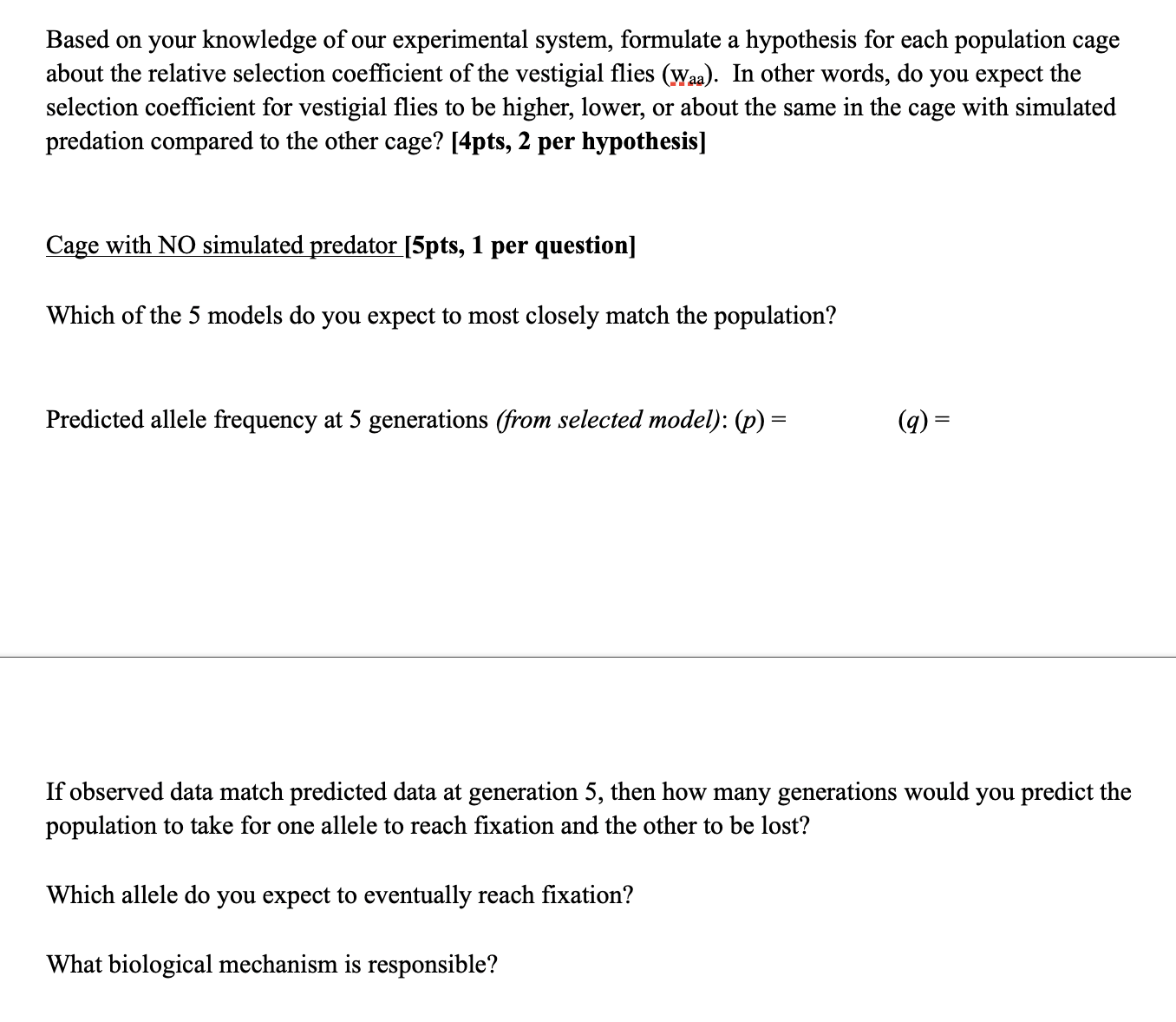 Solved Based on your knowledge of our experimental system, | Chegg.com