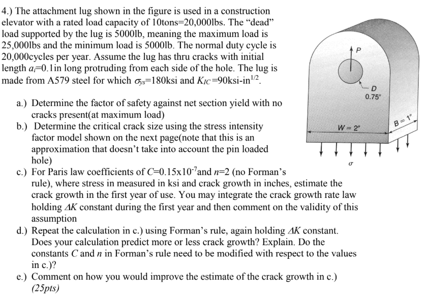 4.) The attachment lug shown in the figure is used in | Chegg.com
