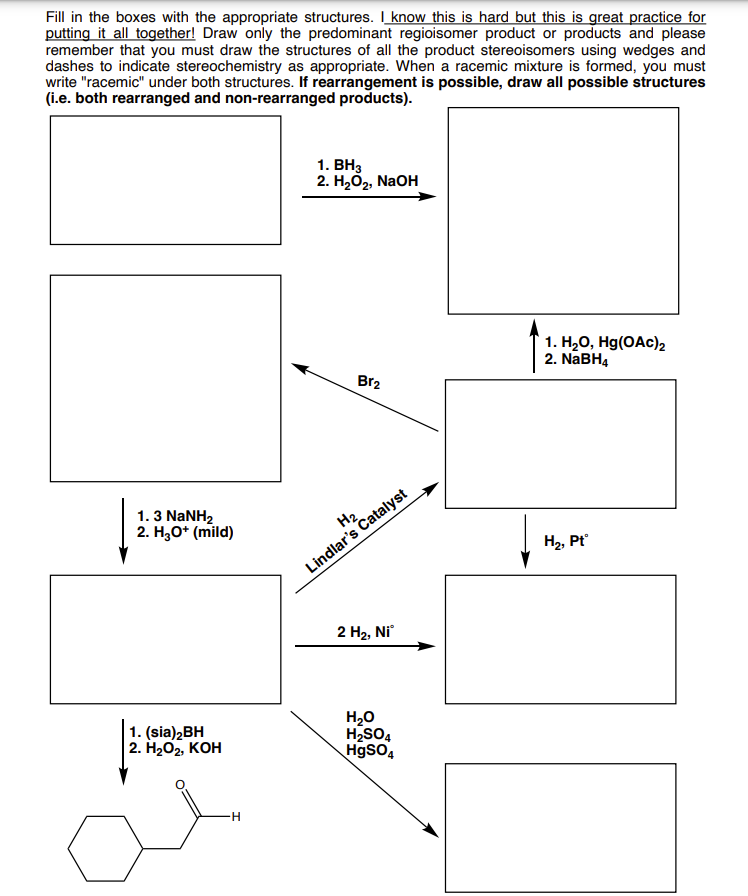 Solved Fill in the boxes with the appropriate structures. I | Chegg.com