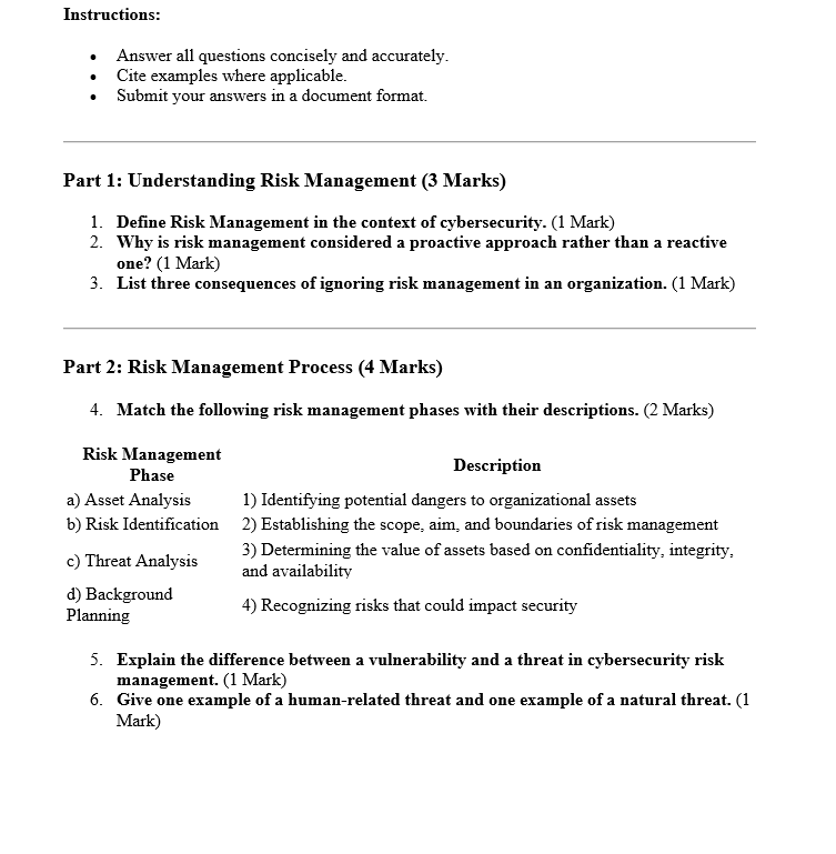 Solved Cybersecurity Policies and Issues Instructions: | Chegg.com