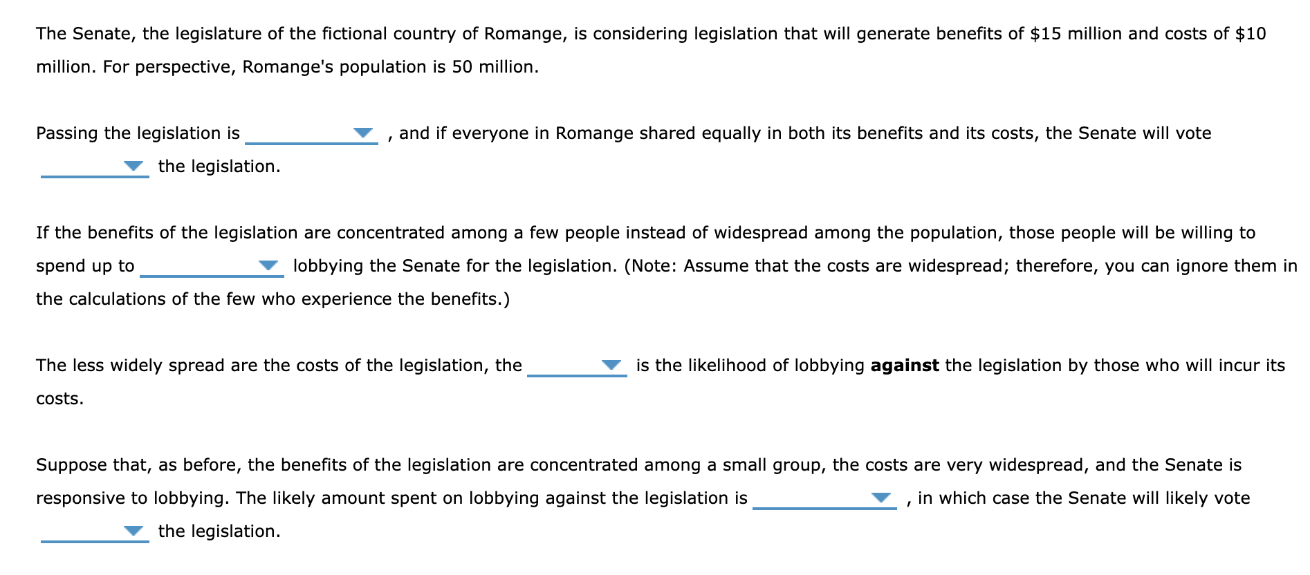 The Senate, the legislature of the fictional country | Chegg.com