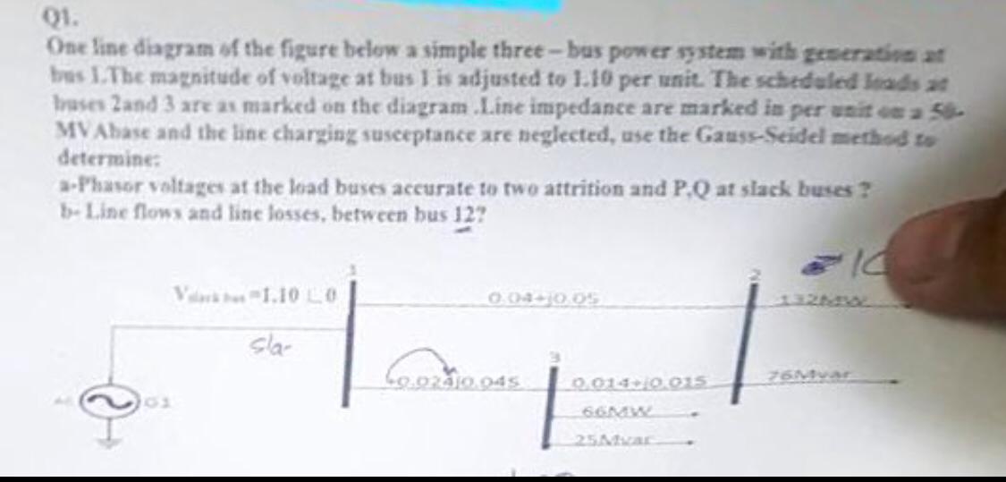 Solved 01. One line diagram of the figure below a simple | Chegg.com