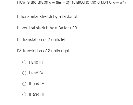 Solved How is the graph y=3(x−2)2 related to the graph of | Chegg.com