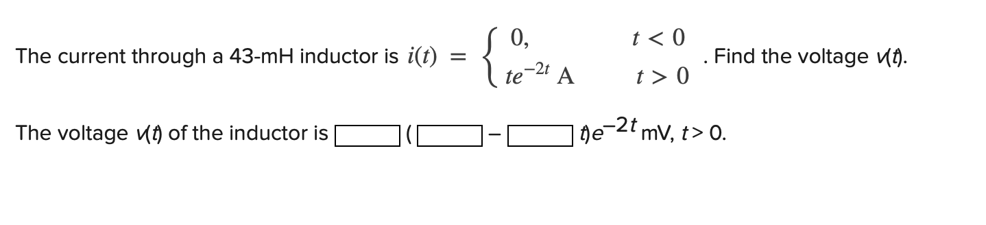 Solved The current through a 43-mH ﻿inductor | Chegg.com