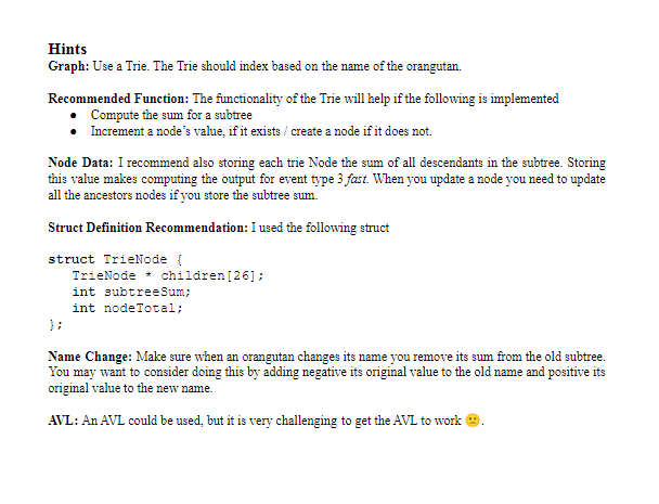 Solved Objective Give practice with Tries in C. Story The | Chegg.com