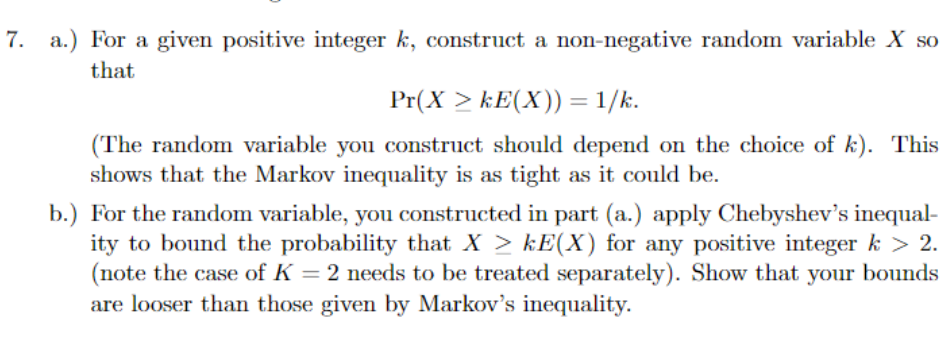 Solved 7. a.) For a given positive integer k, construct a | Chegg.com