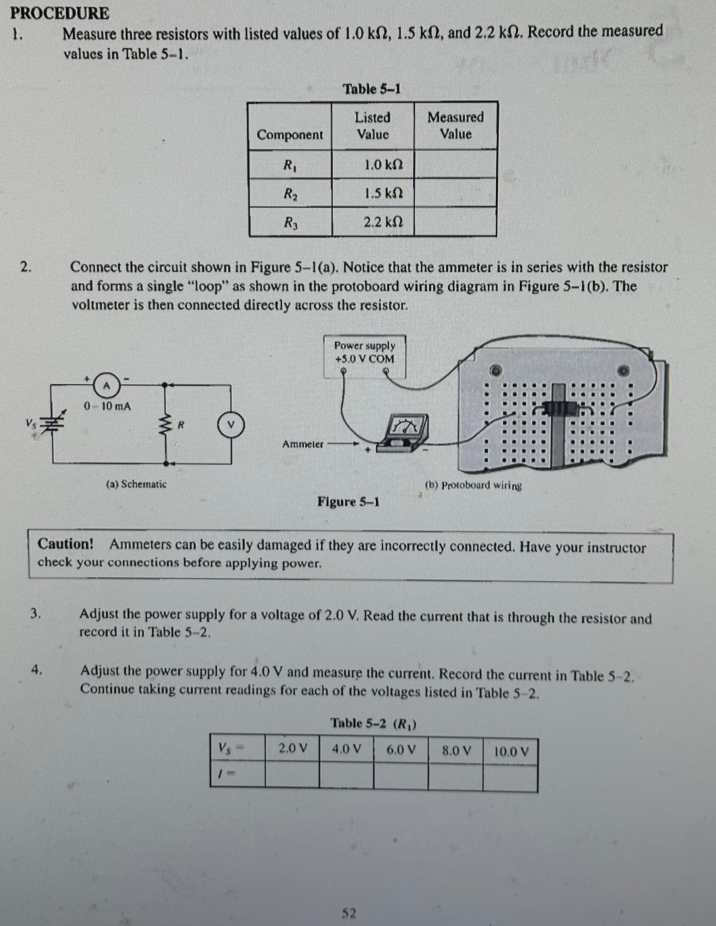 Solved PROCEDURE 1. Measure three resistors with listed | Chegg.com