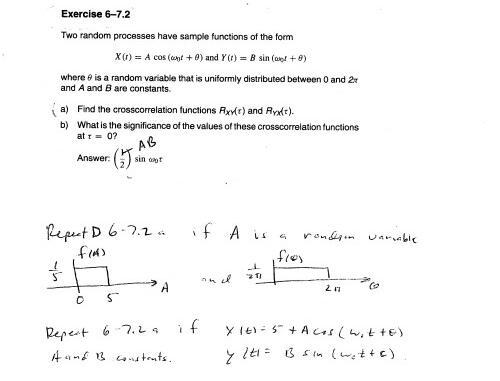 Exercise 6-7.2 Two random processes have sample | Chegg.com