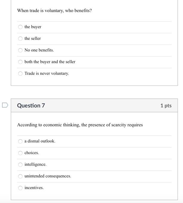 Solved When trade is voluntary, who benefits? the buyer the | Chegg.com