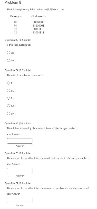 Solved Problem 8 The following look-up Table detines an | Chegg.com