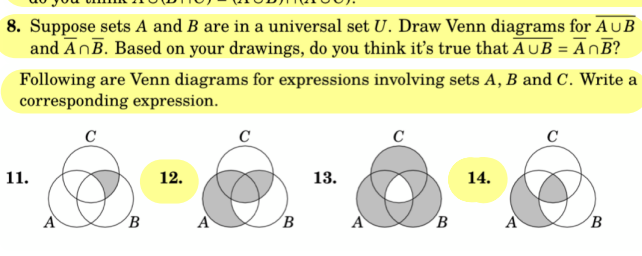 Solved 8. Suppose sets A and B are in a universal set U. | Chegg.com