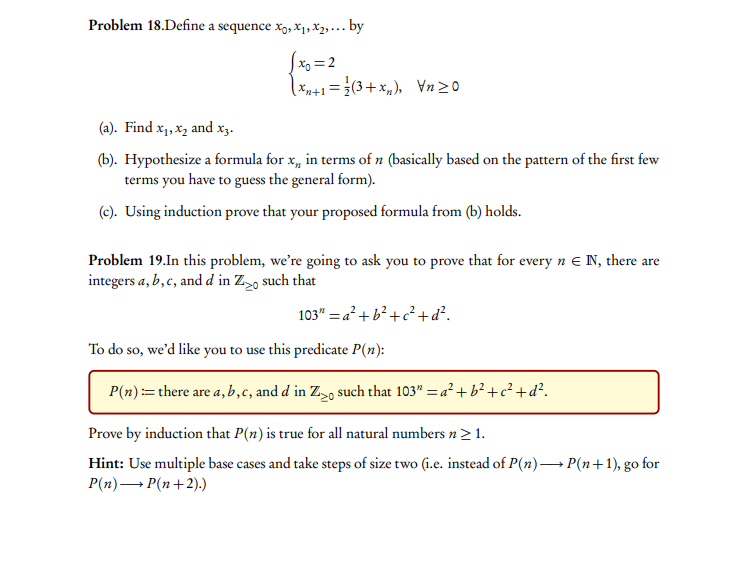 Problem 18.Define a sequence x0,x1,x2,… by | Chegg.com