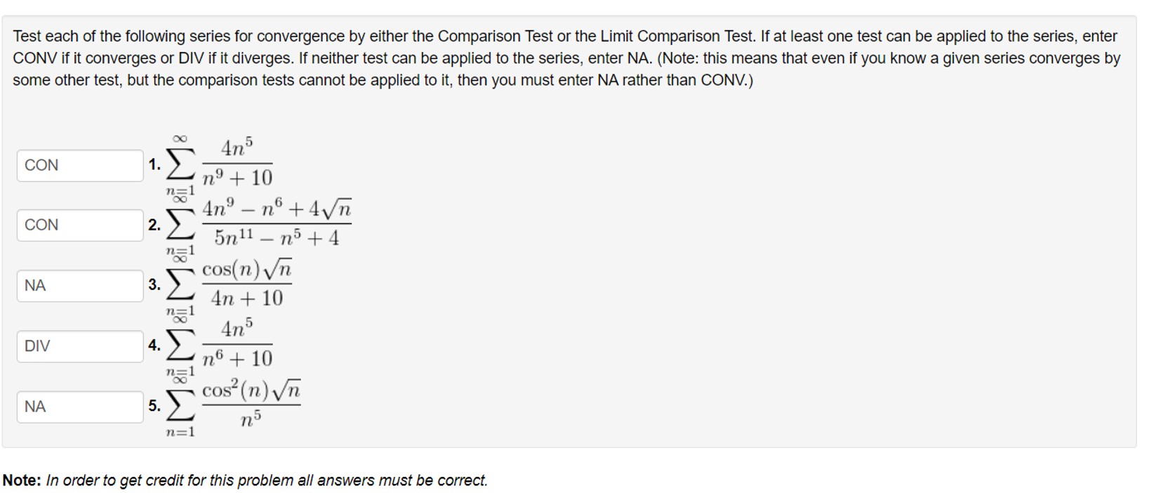 Solved Test each of the following series for convergence by | Chegg.com