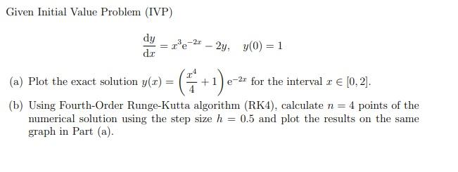 Solved Given Initial Value Problem (IVP) dy dr - 2y, y(0) = | Chegg.com