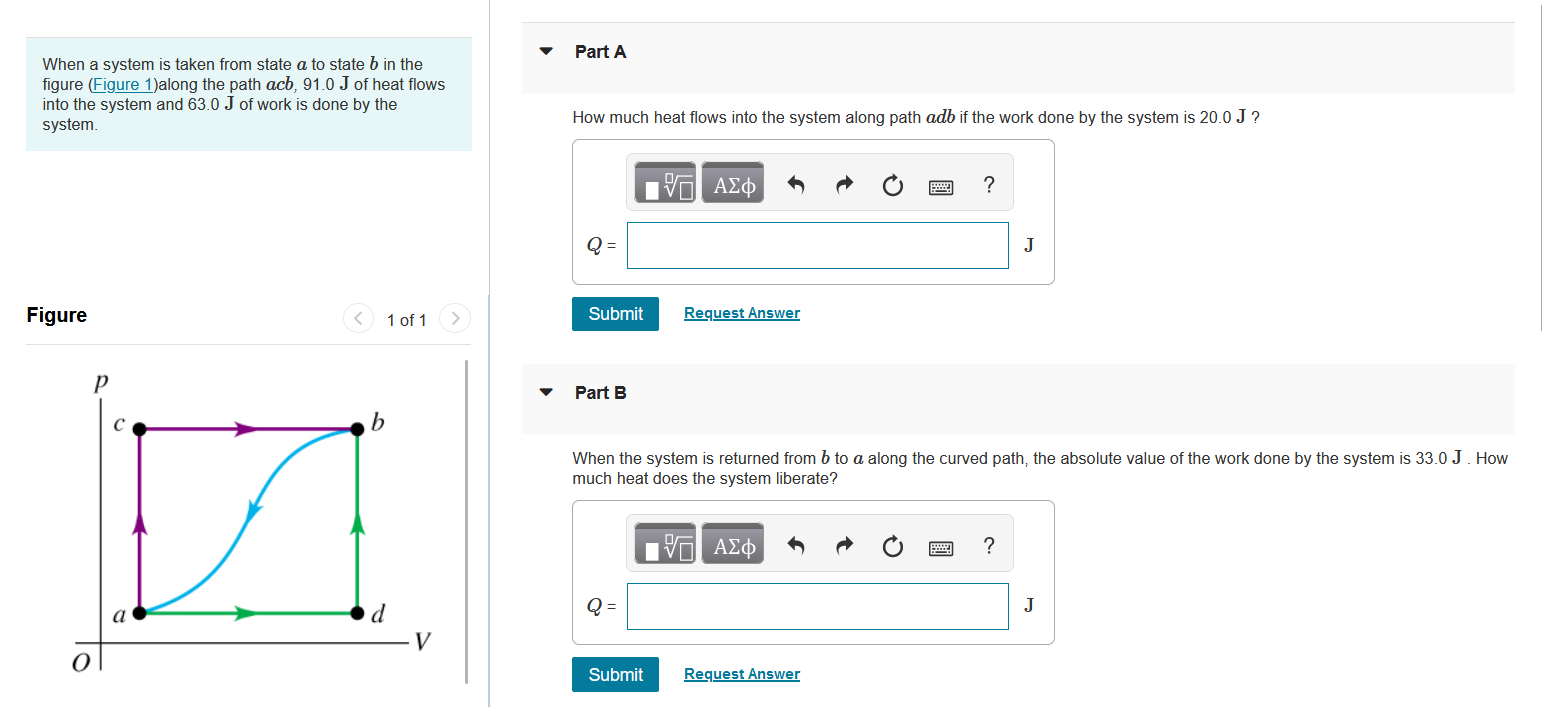 Solved When a system is taken from state a to state b in the | Chegg.com