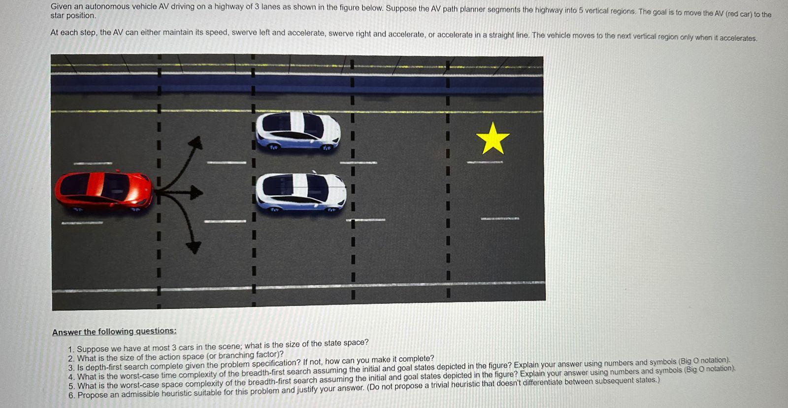 Solved Given an autonomous vehicle AV driving on a highway | Chegg.com