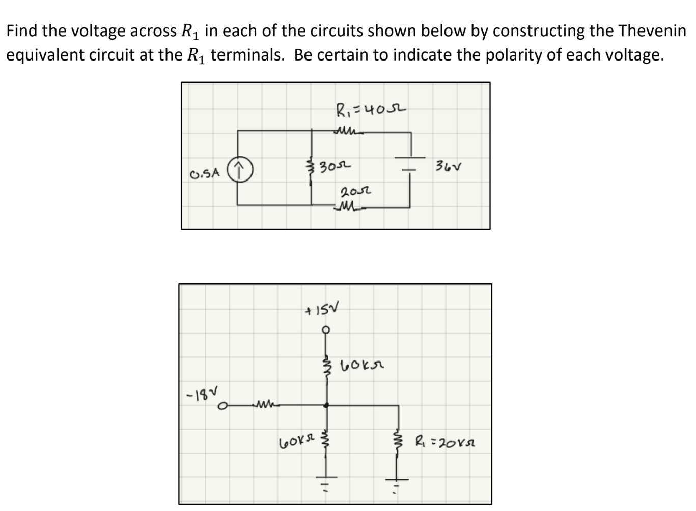 Solved Find the voltage across R1 in each of the circuits | Chegg.com
