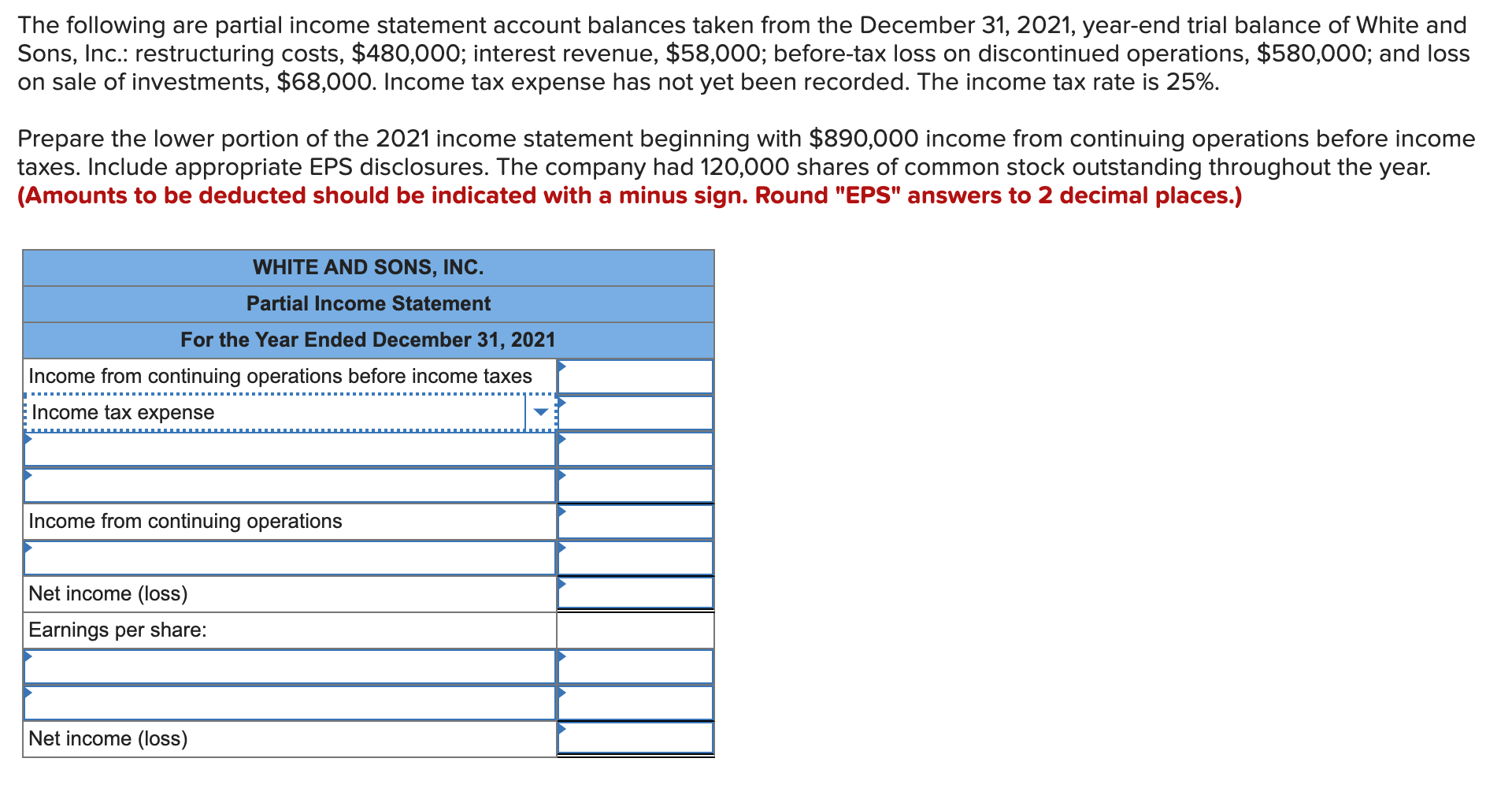 Solved The following are partial income statement account | Chegg.com
