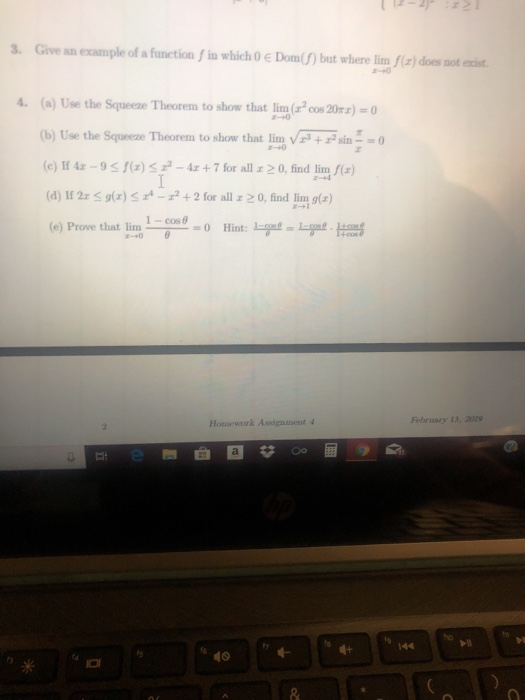 Solved 3. Give an example of a function fin which 0 E Domf) | Chegg.com