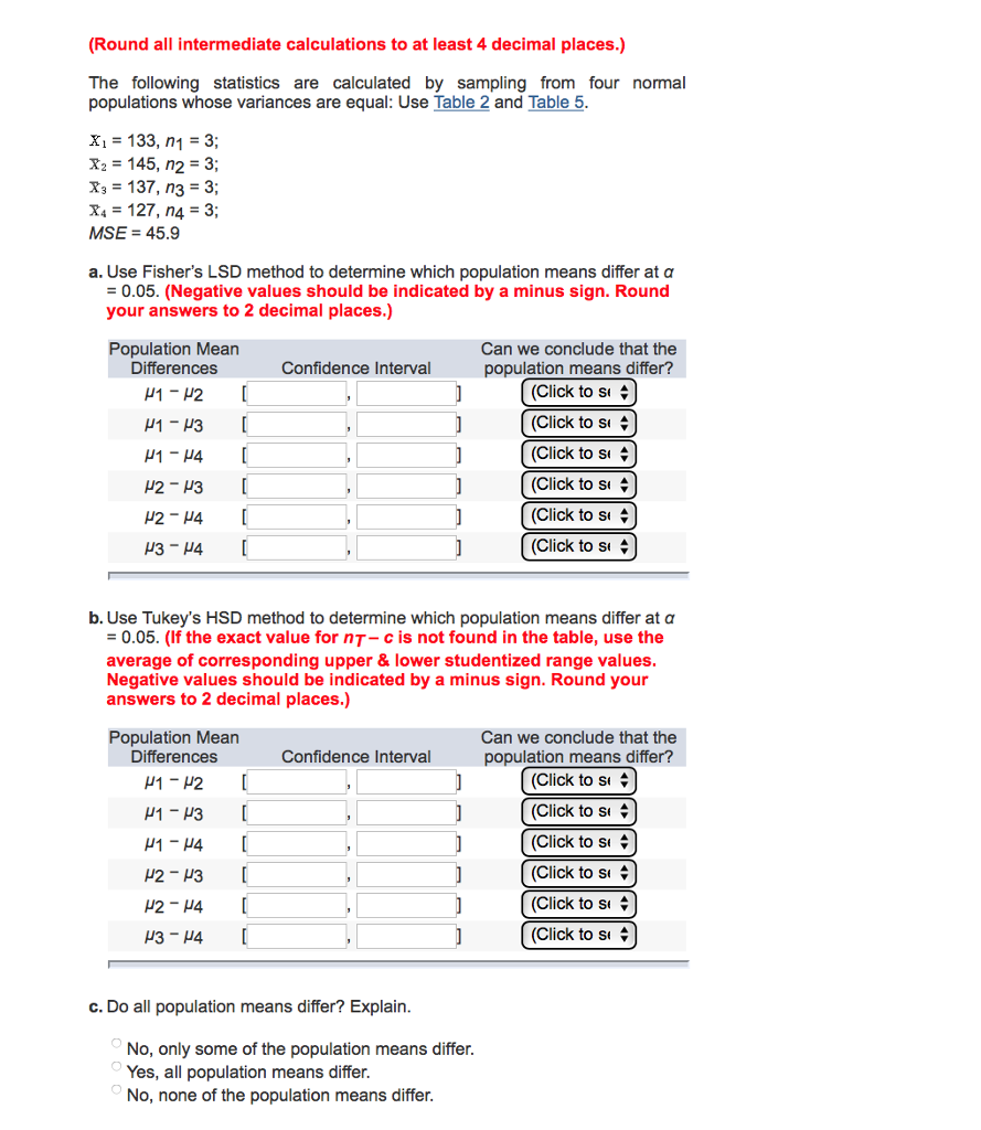 Solved TABLE 5 Studentized Range Values orTukey's HSD Method | Chegg.com