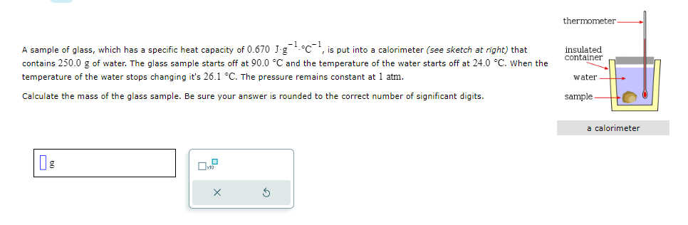 Solved A sample of glass, which has a specific heat capacity | Chegg.com