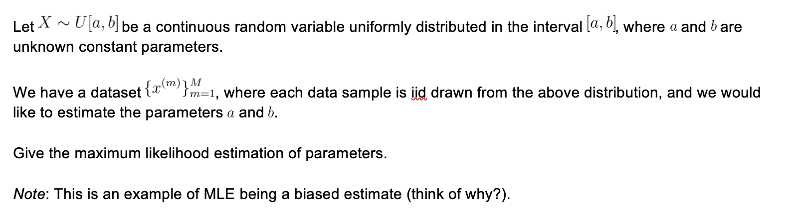 Solved Let X∼U[a,b] be a continuous random variable | Chegg.com