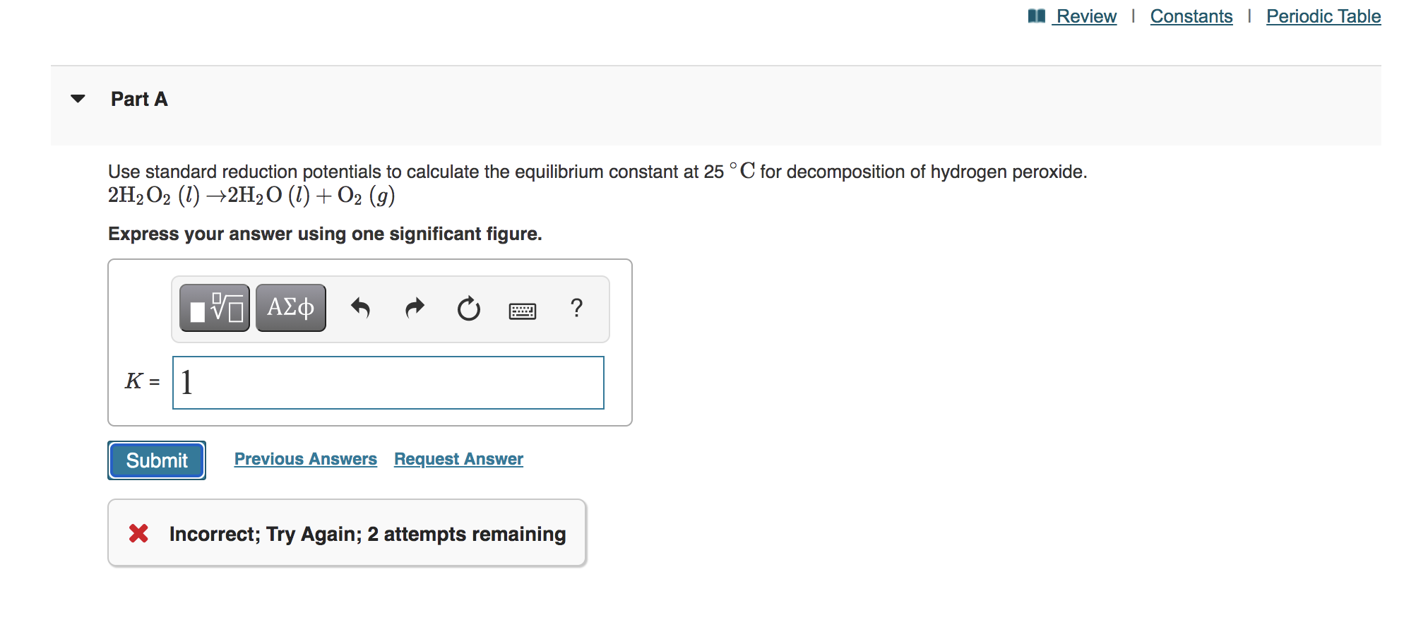 Solved Review | Constants | Periodic Table Part A Use | Chegg.com