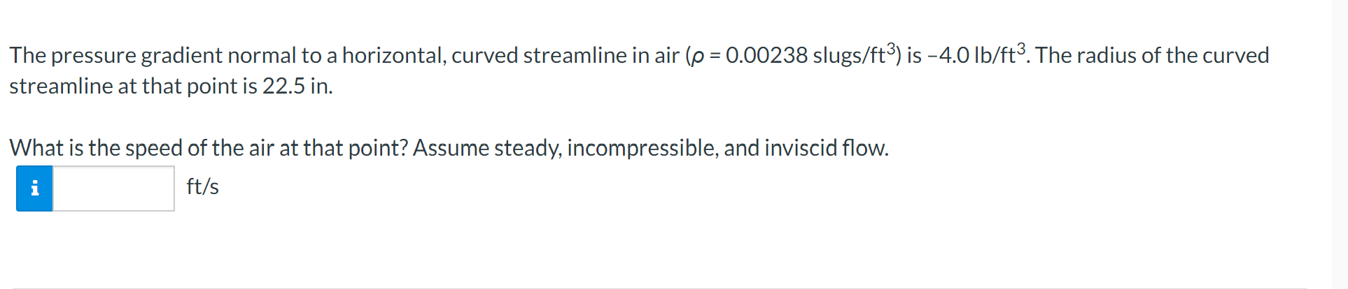 Solved The pressure gradient normal to a horizontal, curved | Chegg.com