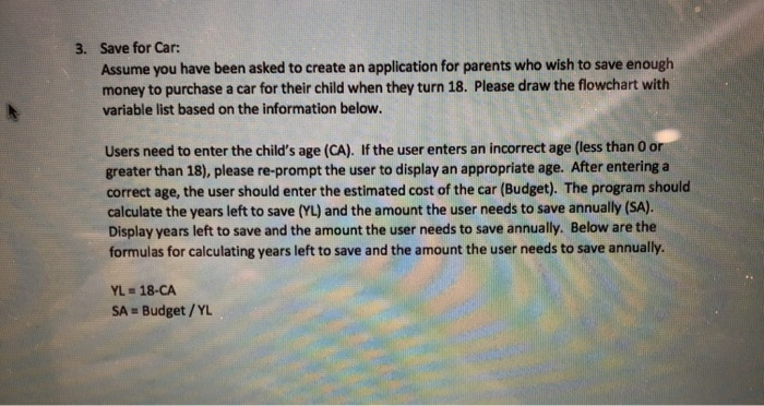 Solved Save for Car: Assume you have been asked to create an | Chegg.com Solved Save for Car: Assume you have been asked to create an | Chegg.com