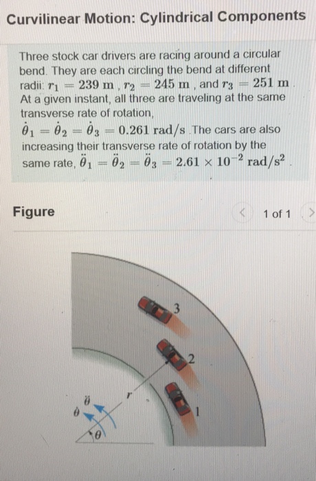 Solved Curvilinear Motion: Cylindrical Components Three | Chegg.com