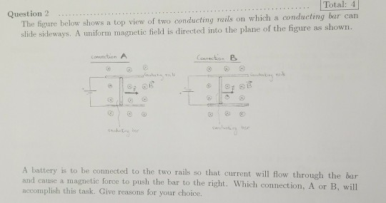 Solved Total: Question 2 The figure below shows a top view | Chegg.com