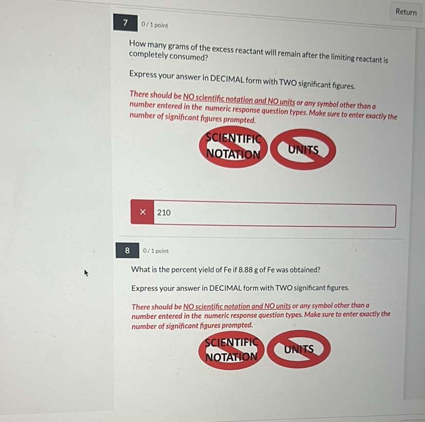Solved Limiting Reactant Calculations Fe2O3( | Chegg.com