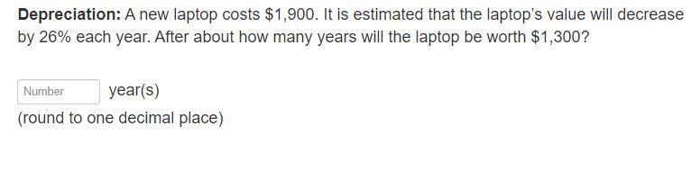 Solved Depreciation: A new laptop costs $1,900. It is | Chegg.com