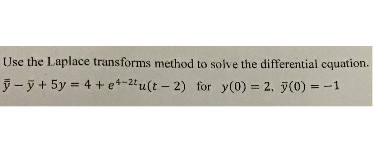 Solved Use the Laplace transforms method to solve the | Chegg.com