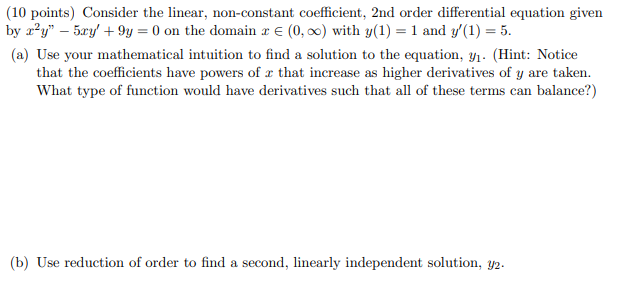 Solved (10 points) Consider the linear, non-constant | Chegg.com