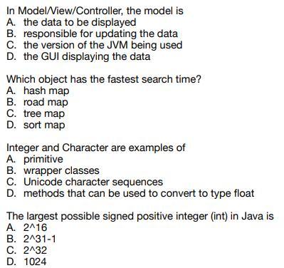 Solved In Model/View/Controller, the model is A. the data to | Chegg.com