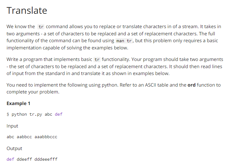 Solved Translate We know the tr command allows you to | Chegg.com
