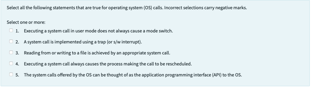Solved Select all the following statements that are true for | Chegg.com