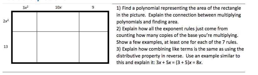Area Of Rectangle With Polynomials