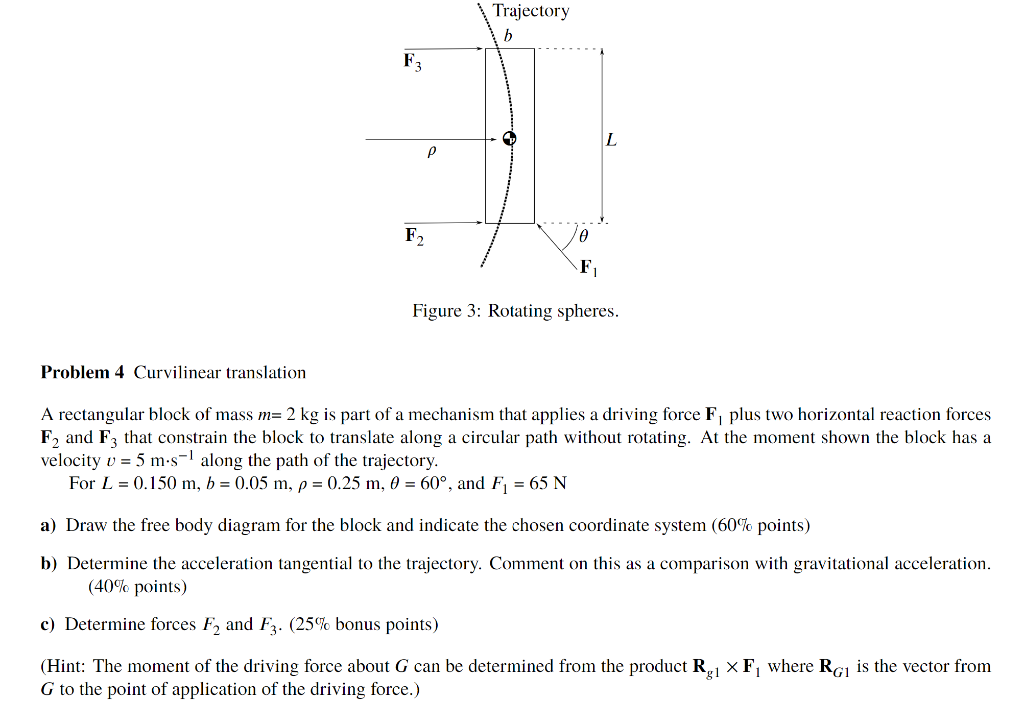 Solved Figure 3: Rotating spheres. Problem 4 Curvilinear | Chegg.com